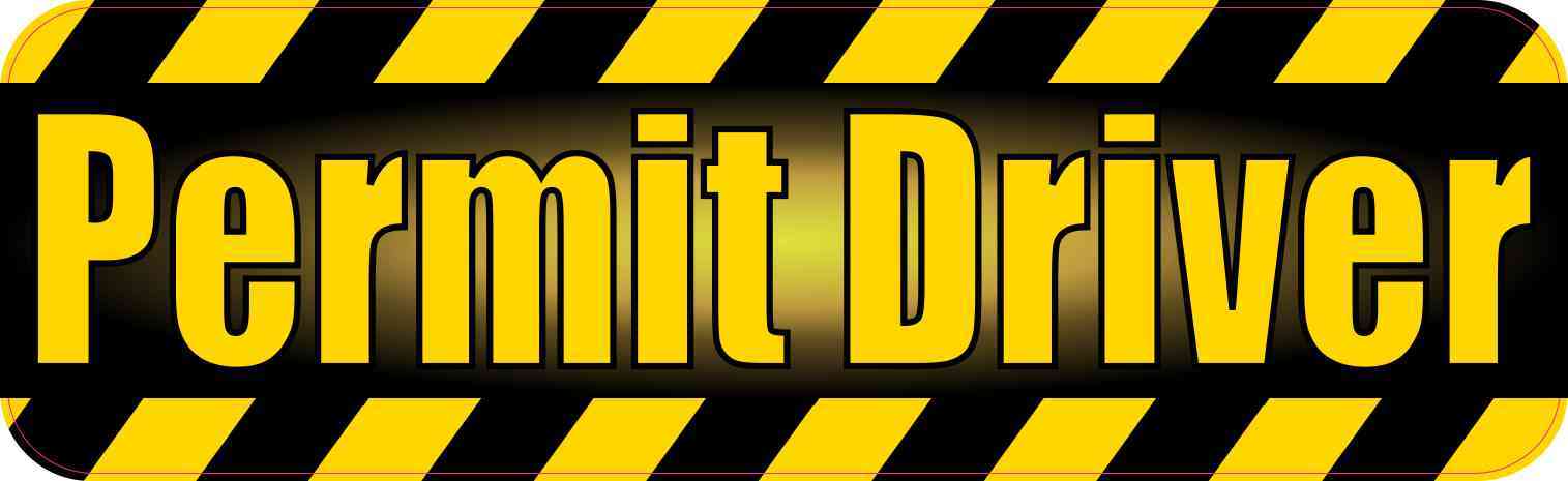 10in x 3in Yellow Fade Permit Driver Bumper Sticker Vinyl Window ...