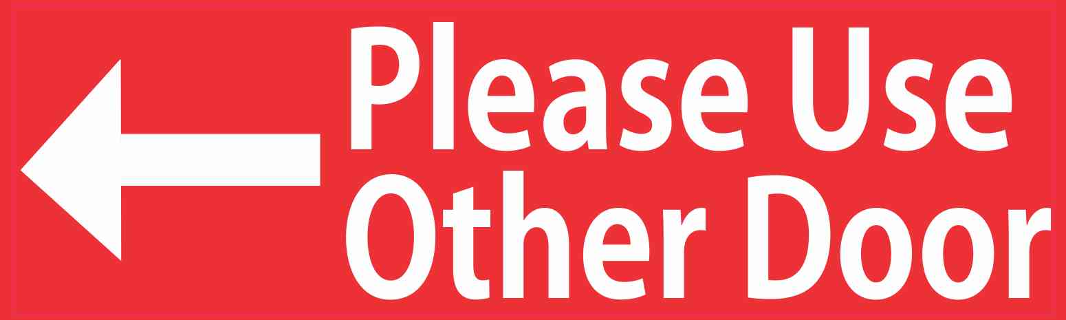 10in x 3in Red Please Use Other Door Sticker Vinyl Stickers Decal Sign ...